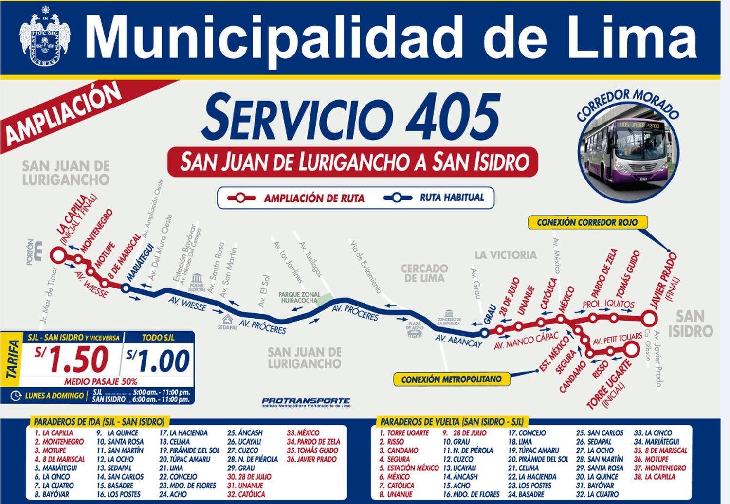 Corredor morado: nueva ruta unirá SJL con San Isidro [MAPA] | LIMA | EL ...